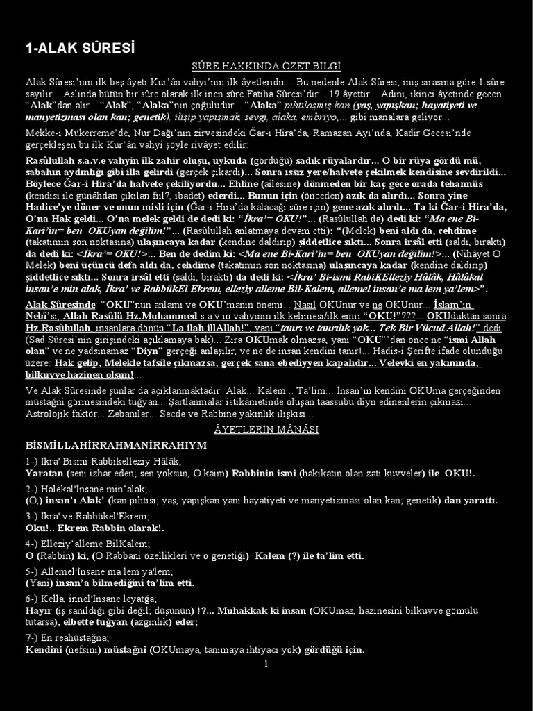 Hasan Güler Kur'Ân Meali (Nüzul Sırasına Göre) | PDF