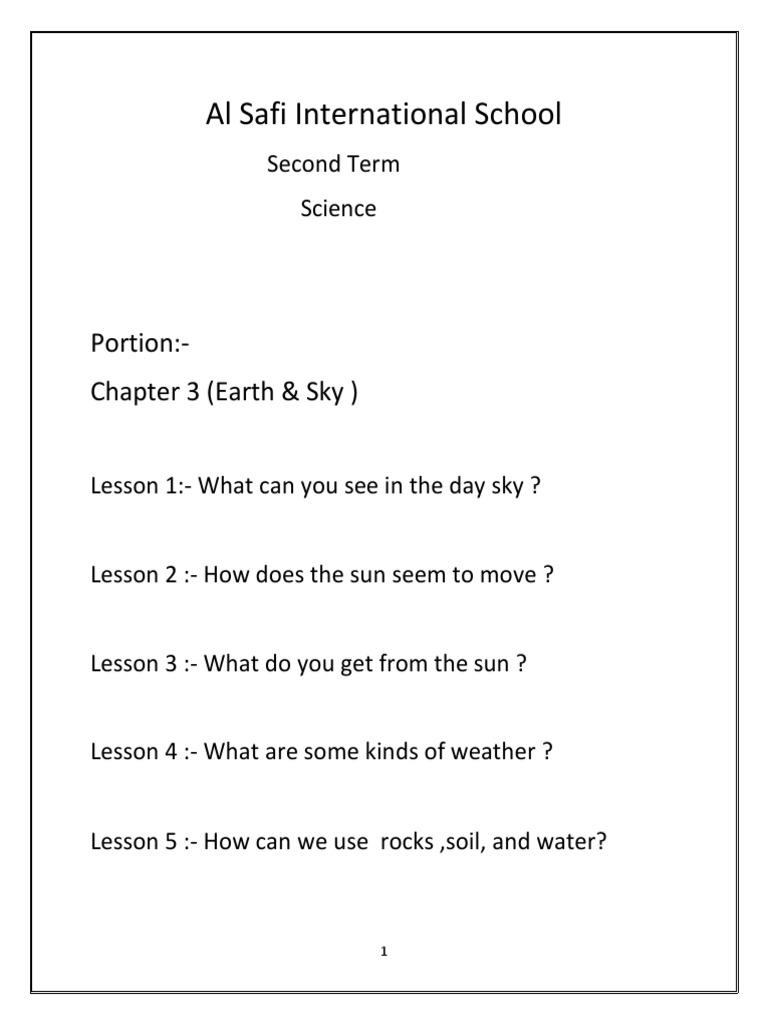 Science Revision Second Term | PDF
