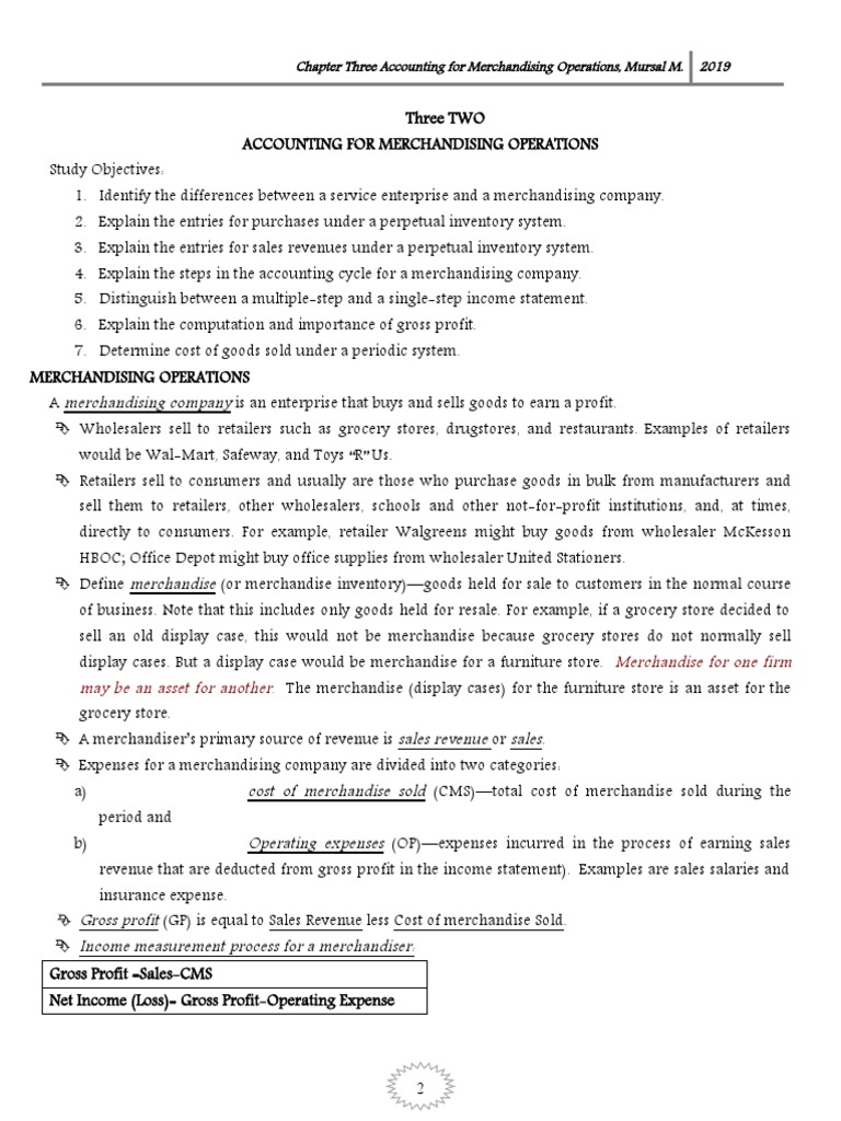 Chapter 3 Accounting For Merchandising Operations | PDF | Debits And Credits | Expense
