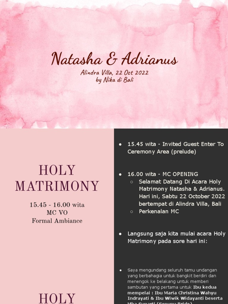 Cue Card - Natasha & Andrianus | PDF