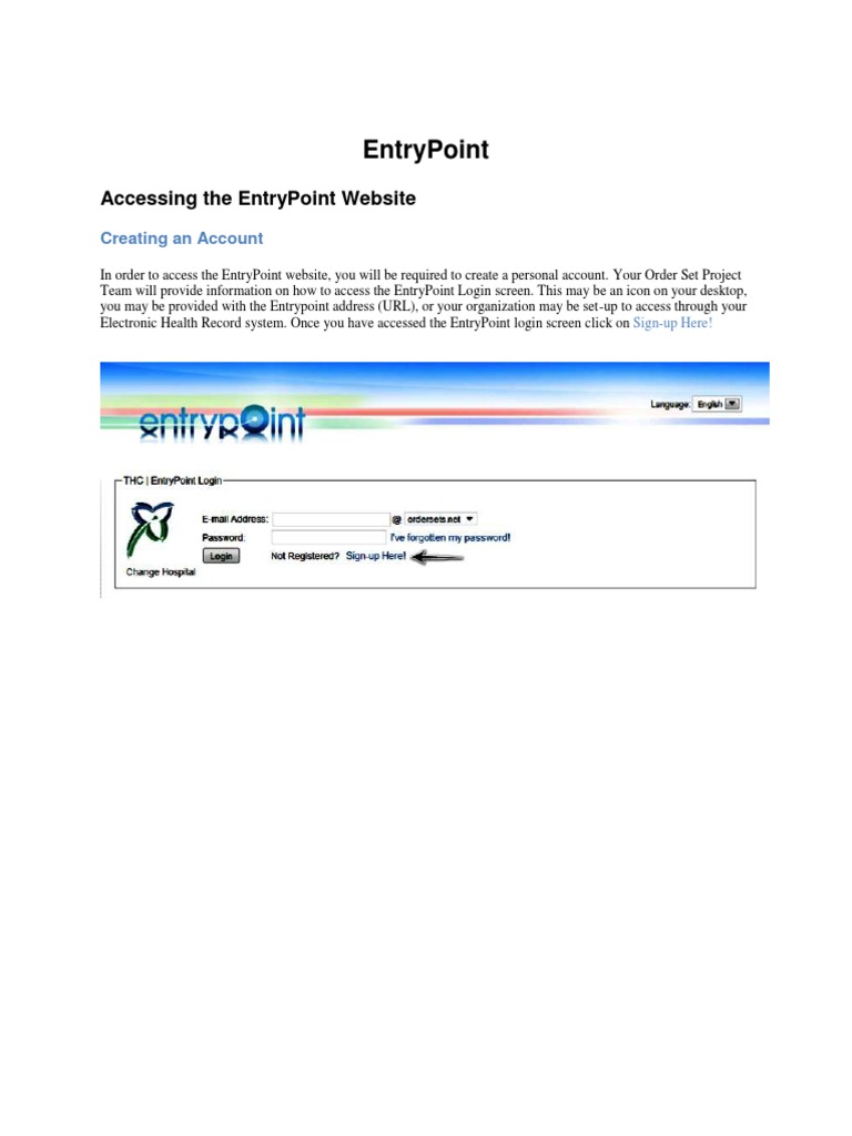 EntryPoint Account Setup Guide | PDF | Login | Password
