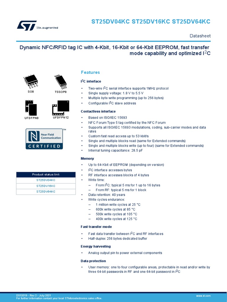 ST 25 DV 16 KC | PDF | Electronics | Electrical Engineering