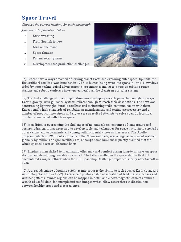 Space Travel | PDF