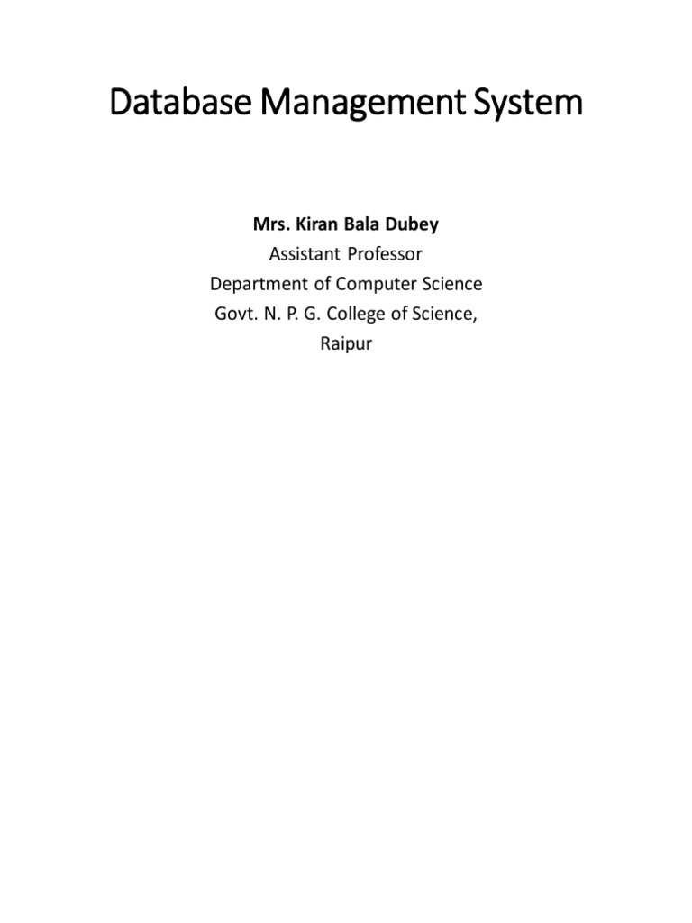 Dbms U1 Pdf Databases Data Model