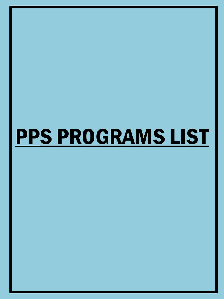 PPS (Python) Programs List | PDF
