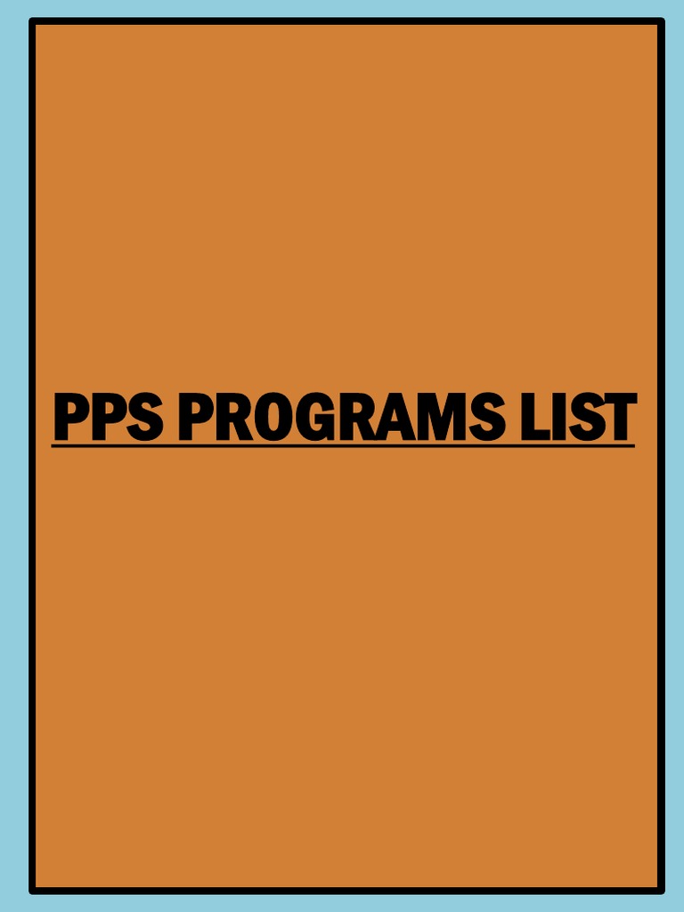 PPS Unit 5 Programs List-1 | PDF