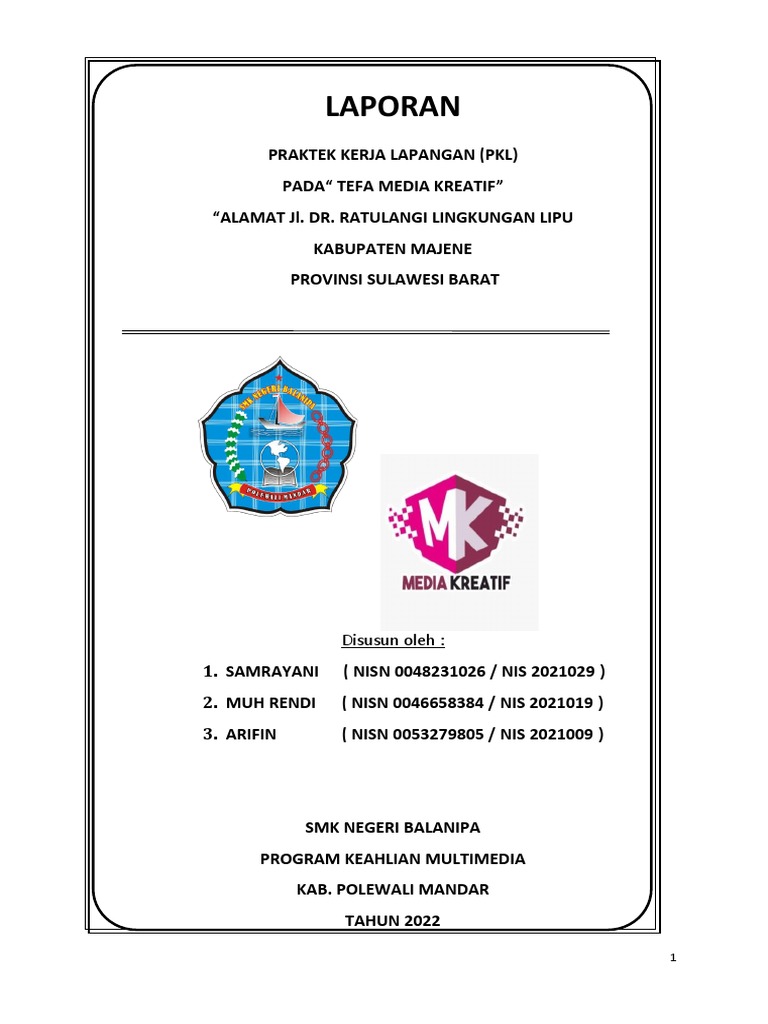 Laporan Prakerin SMK Balanipa Tefa 2022 | PDF