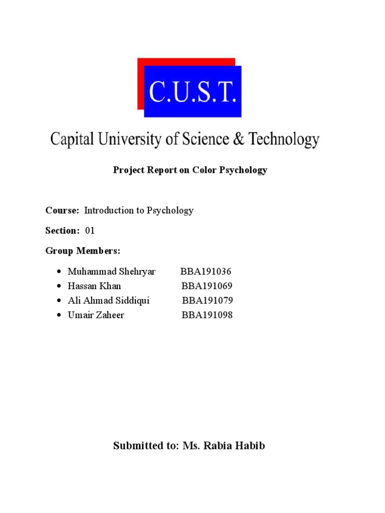 Introduction To Psychology Project Report | PDF