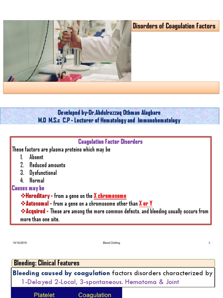 Disorders of Coagulation Factors | PDF | Coagulation | Haemophilia