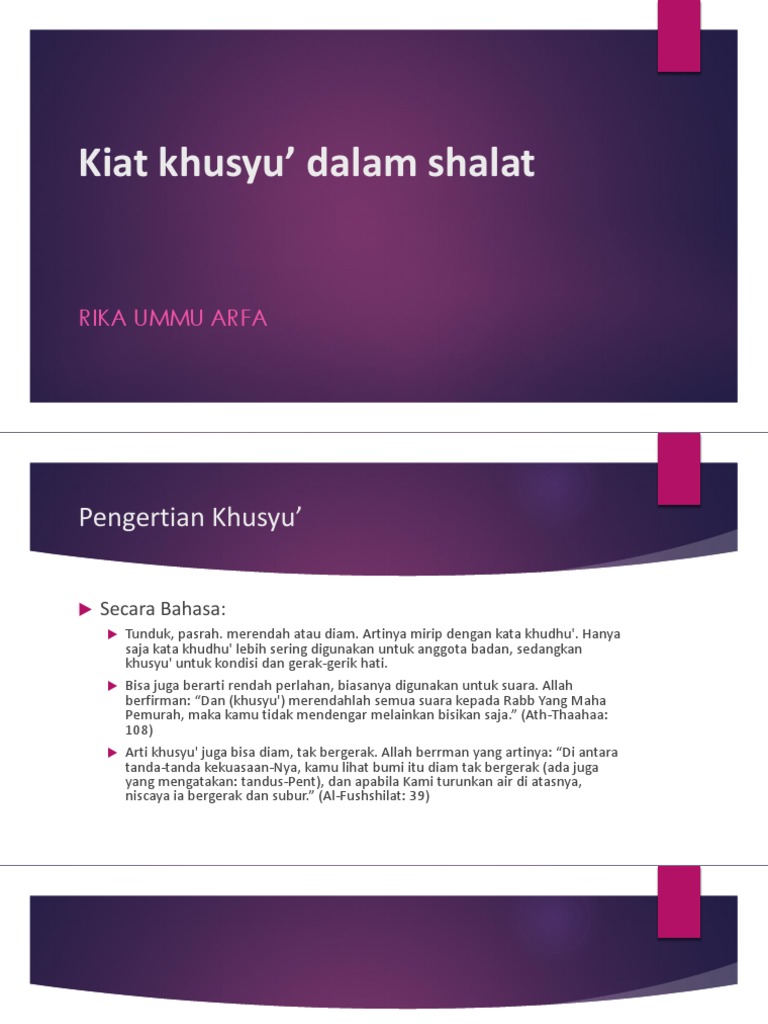 Kiat Khusyu' Dalam Shalat | PDF Kiat Khusyu' Dalam Shalat | PDF