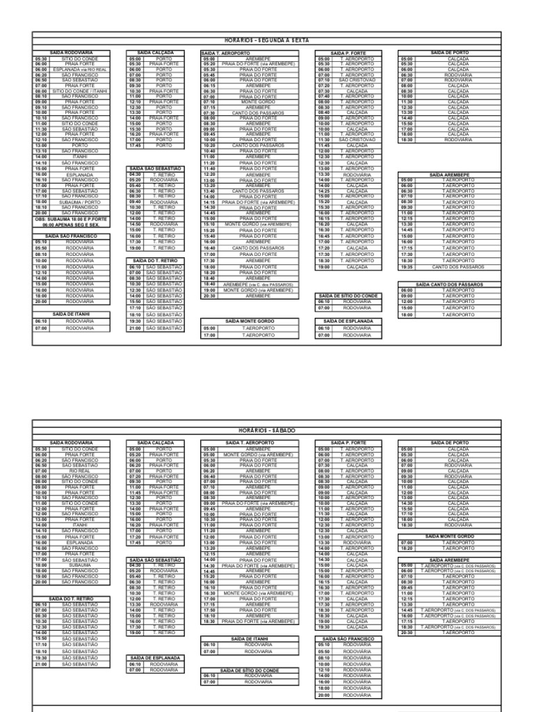 Quadro Horario | PDF