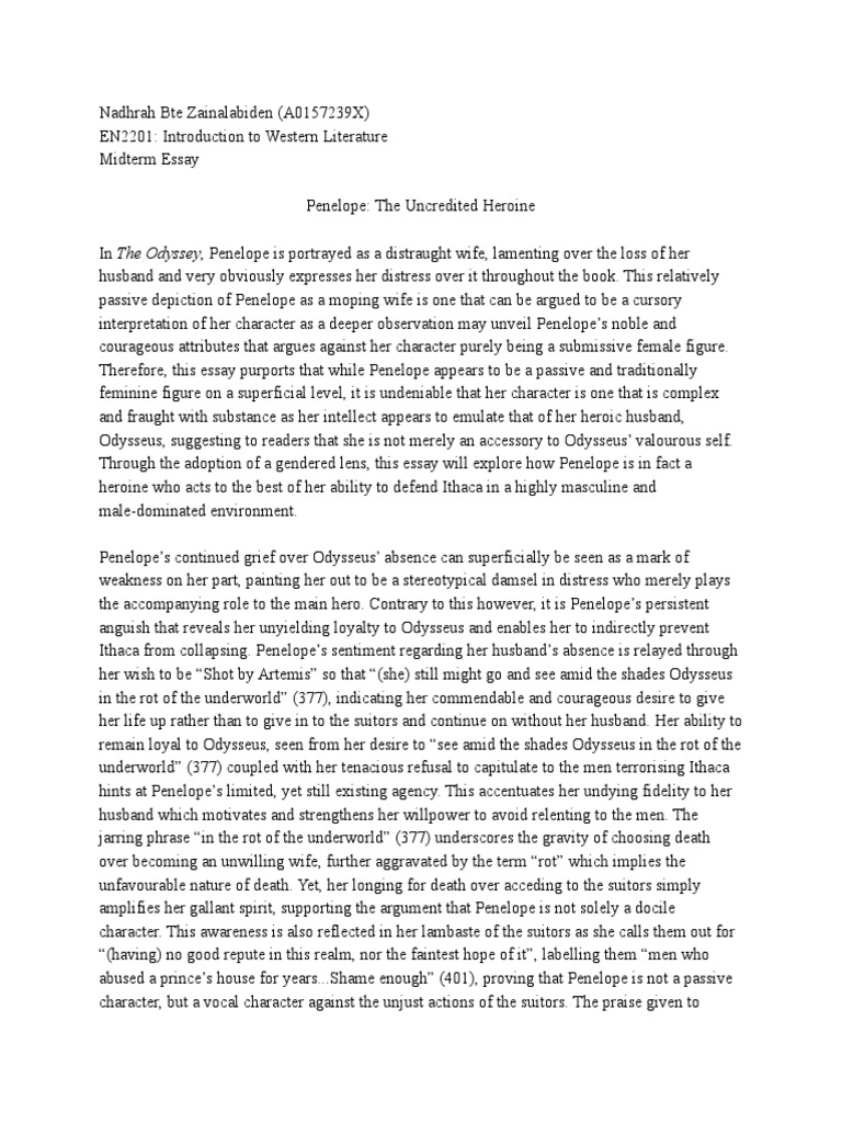 Penelope: The Uncredited Heroine | PDF | Penelope | Odyssey