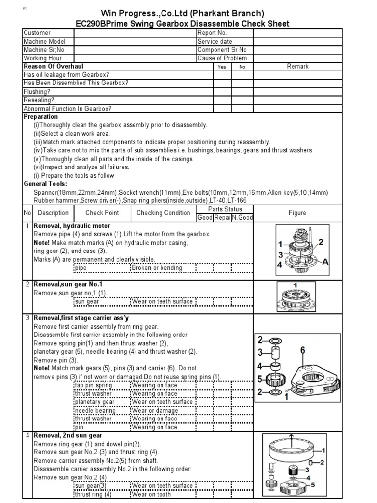 Gearbox Disassembly & Inspection Guide | PDF | Gear | Manufactured Goods