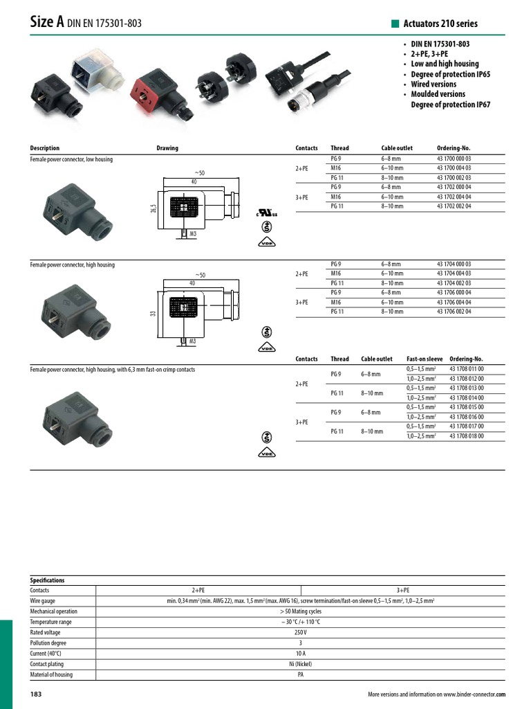 Selenoid Model-A - Cable Socket Per DIN en 175301-803 | PDF ...