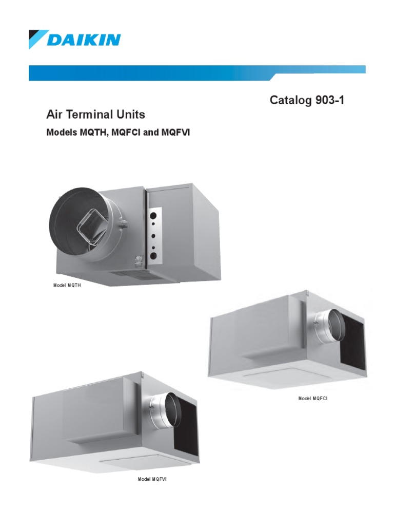 Daikin CAT 903-1 LR Air Terminal Units Catalog | PDF | Duct (Flow ...