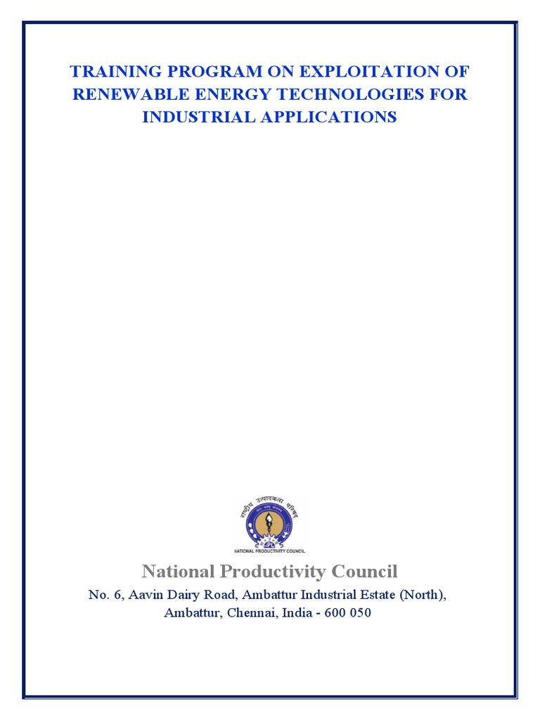 Renewable Energy Training Program | PDF | Renewable Energy | Energy ...