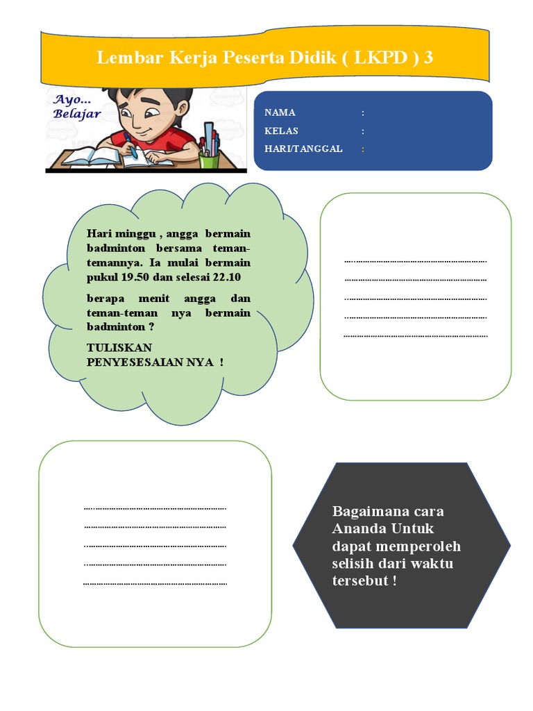 LKPD (Waktu) SIKLUS 2 PERTEMUAN 1 Revisi | PDF