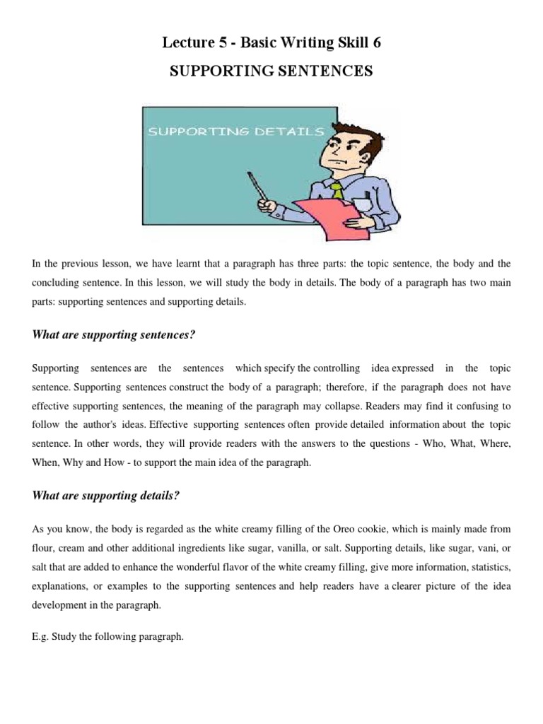 LECTURE 5 - Supporting Sentences | PDF | Violence | Banana