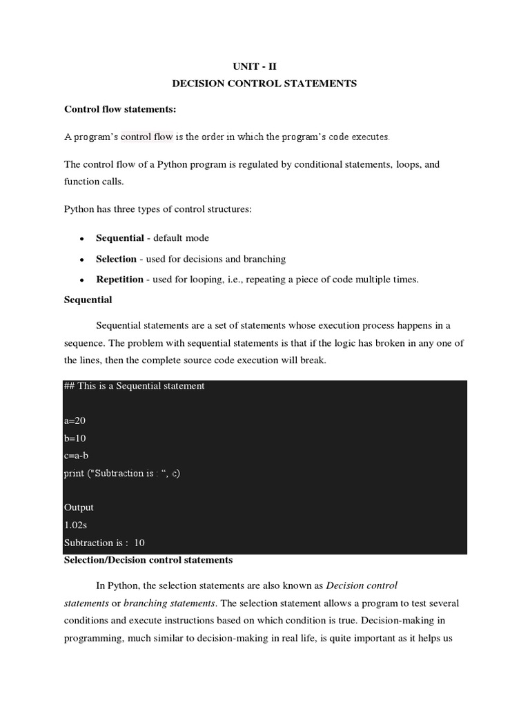 Bpp Unit 2 Pdf Parameter Computer Programming Control Flow 