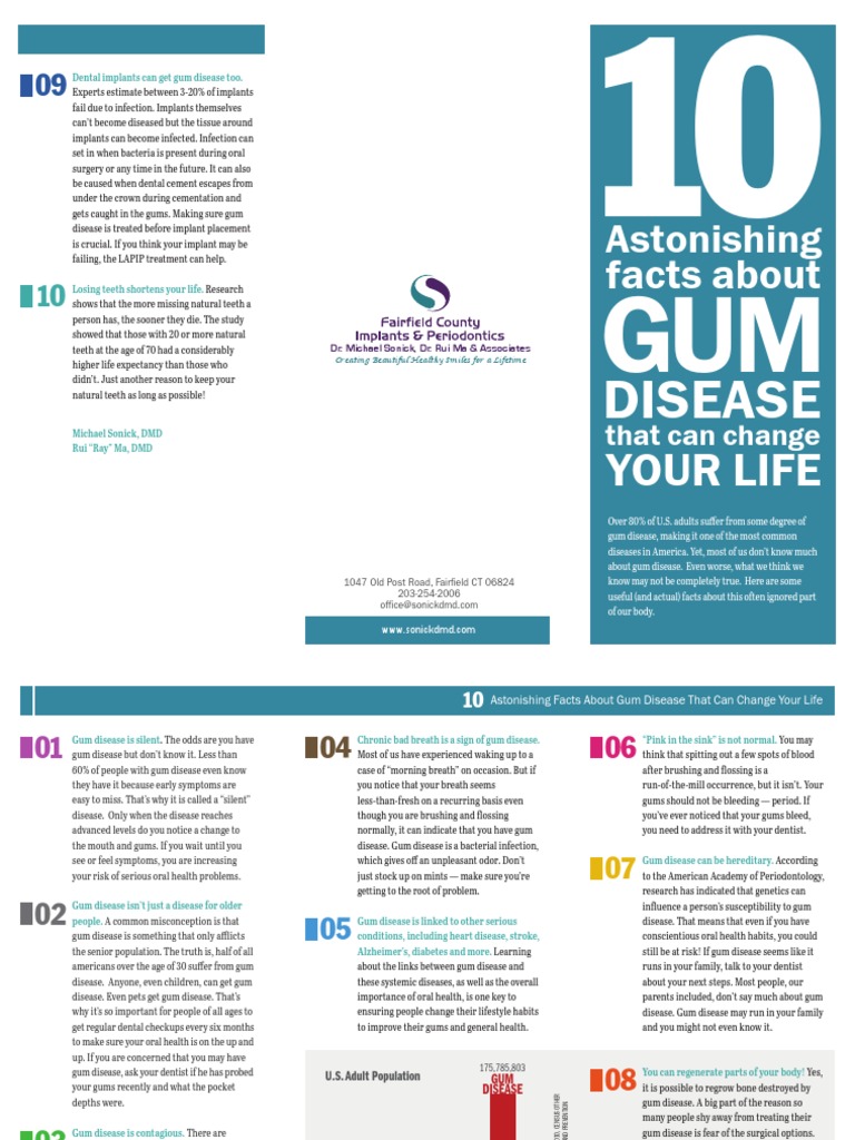 Brochure 10 Facts About Gum Disease | PDF | Dental Implant | Dentistry