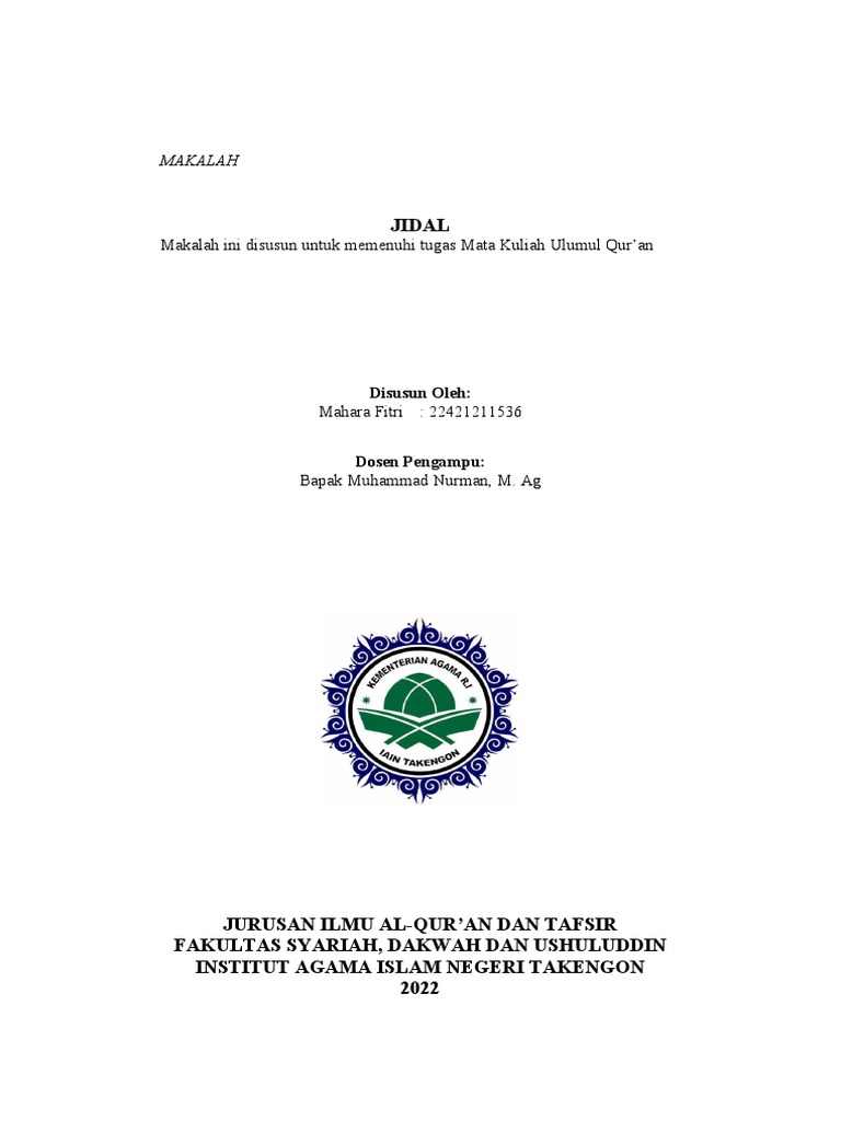 Makalah Jidal | PDF