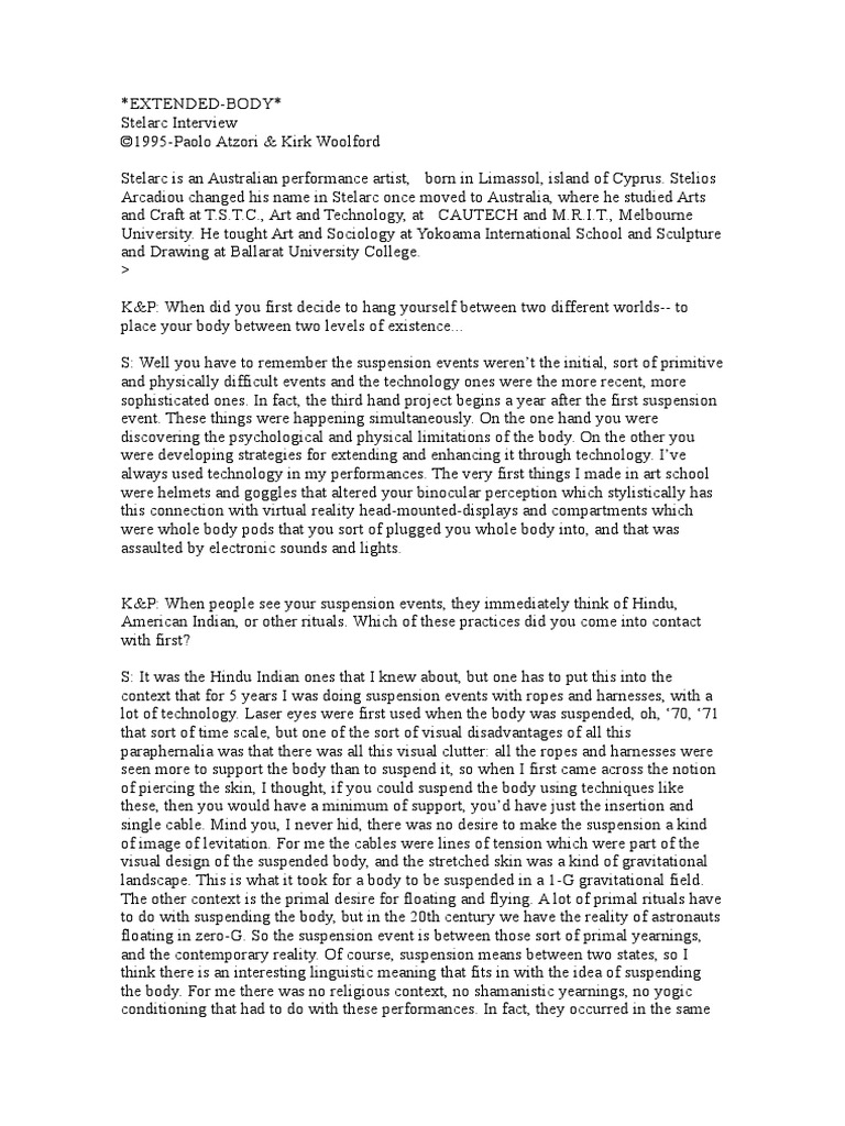 Extended Body | PDF | Perception | Experience