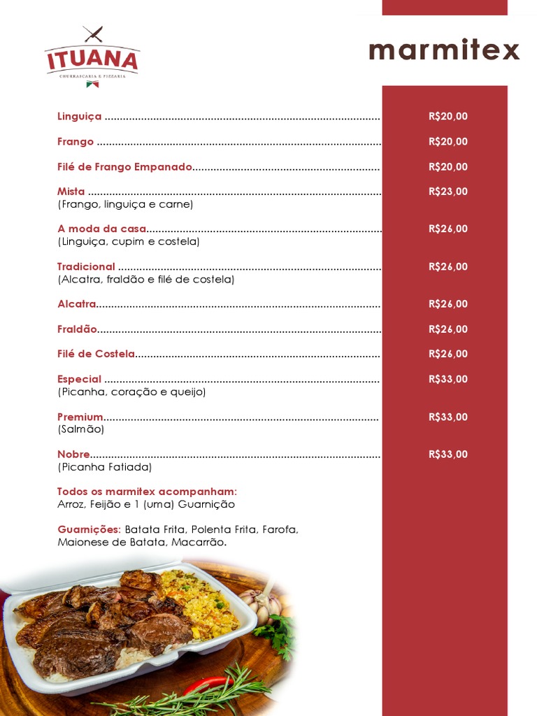 Ituana Cardapio 2022 | PDF | Culinária latino-americana | Preparação de ...