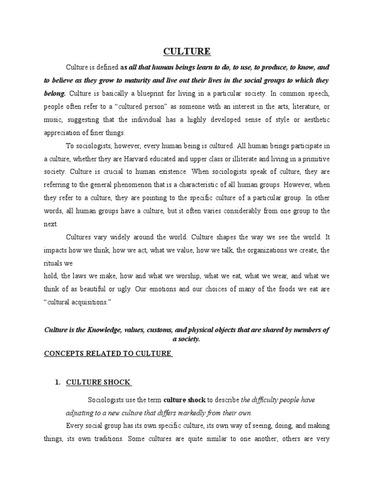 Understanding Culture Through Its Key Elements | PDF | Symbols | Relativism