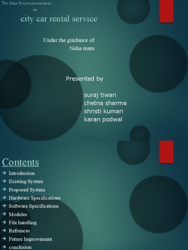 Car Rental Management System Project Pdf