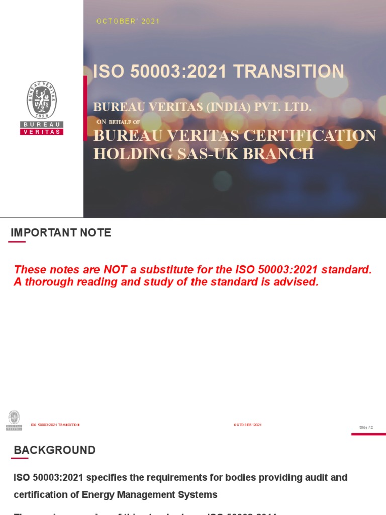 A Summary of the Key Changes in ISO 50003:2021 for the Transition from ...