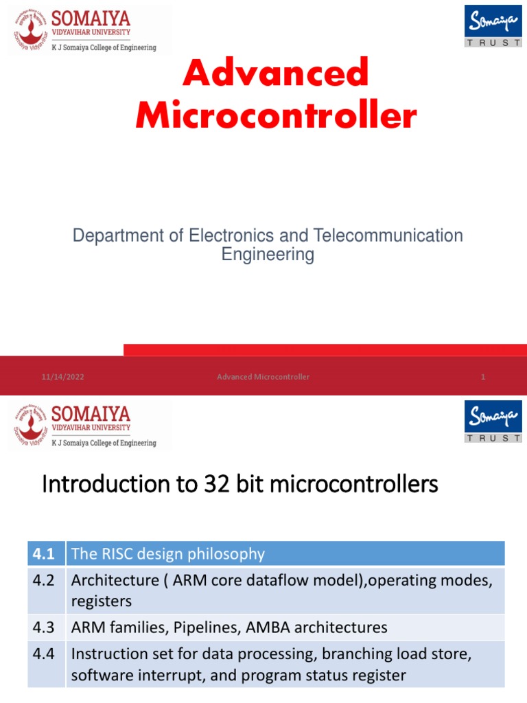 Advanced Microcontroller: Department of Electronics and Telecommunication Engineering | PDF ...