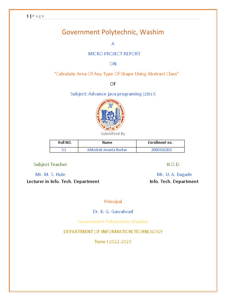 AJP micro project | PDF | Method (Computer Programming) | Class (Computer Programming)