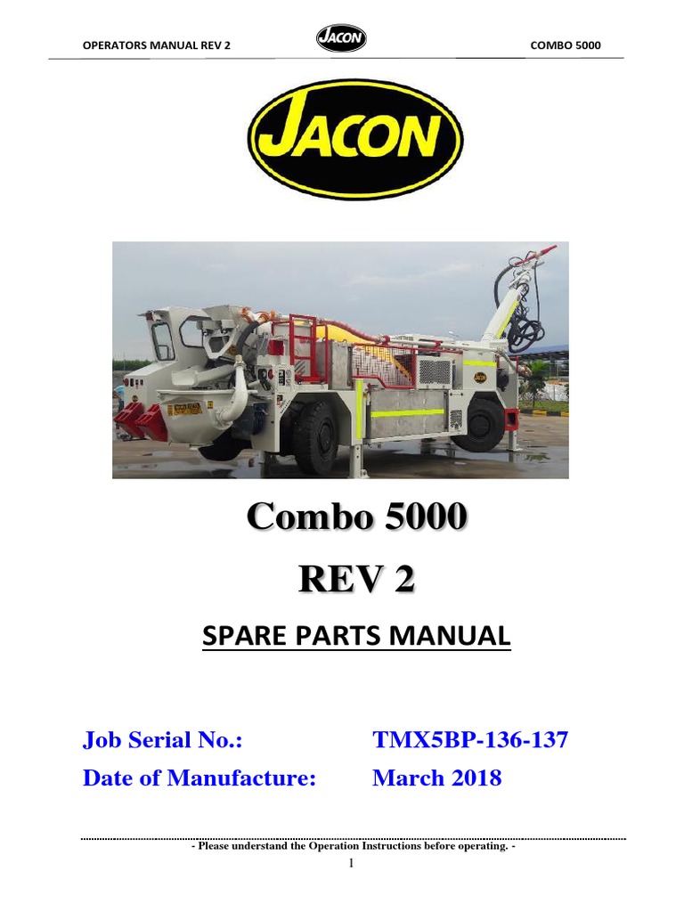 Combo 5000 Spare Parts Manual Rev 2 | PDF | Valve | Pump