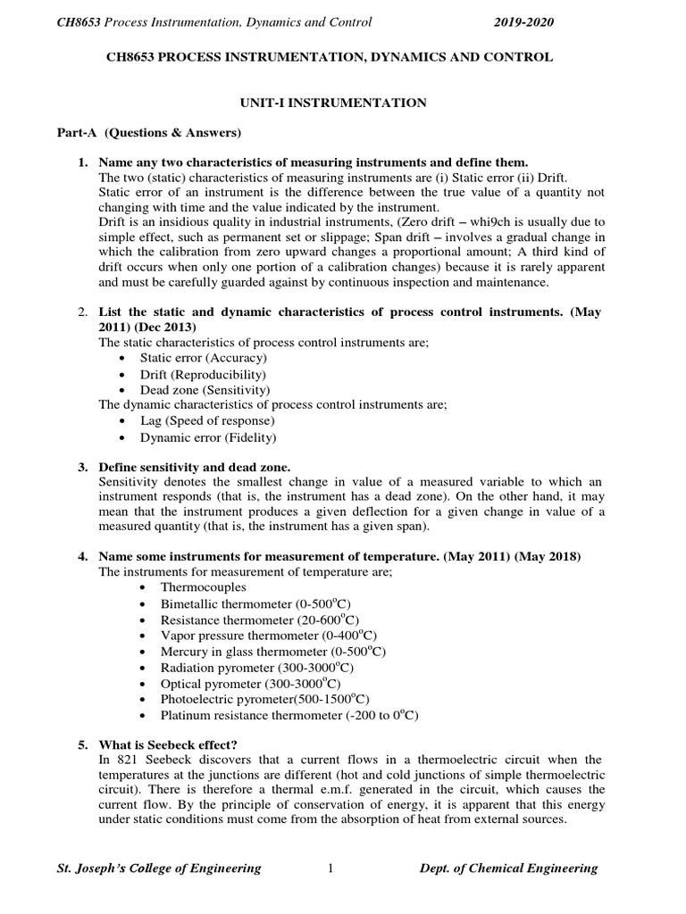 Pidc Questions Bank | PDF | Damping | Thermocouple