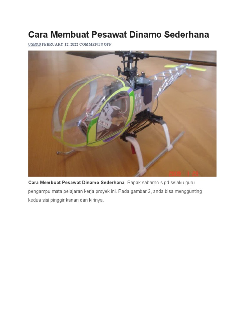 Cara Membuat Pesawat Dinamo Sederhana | PDF