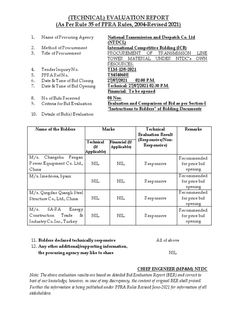 Result of Technical Evaluation Report (1) - 617a898fc49af | PDF | Business