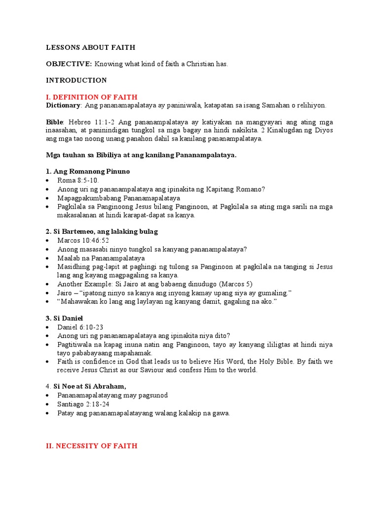 Lesson Faith | PDF