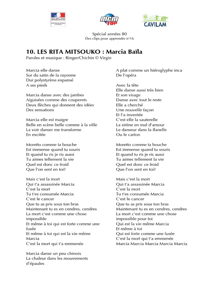 Rita Mitsouko Marcia Baila | PDF | Simple | Pop (musique)