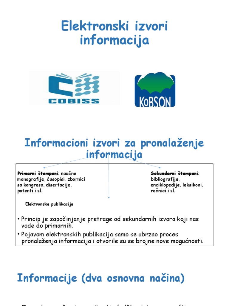 COBISS I KOBSON Za IP1 - 2022 | PDF
