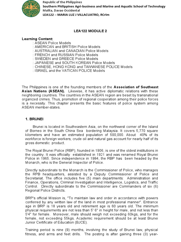 Lea 122 Module 2 | PDF | Police | Inspector