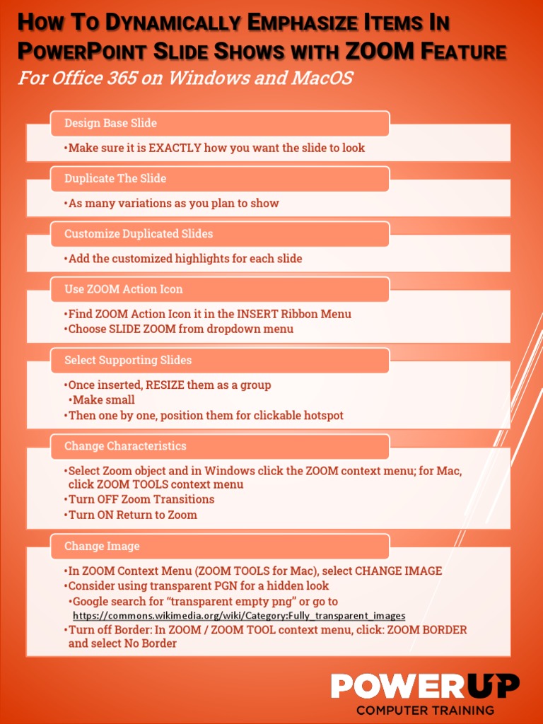 How To Use Zoom To Emphasize Slide Objects Power Up Training | PDF