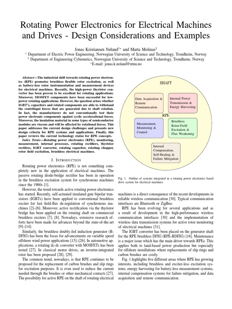 Design Considerations and Examples of Rotating Power Electronics for ...