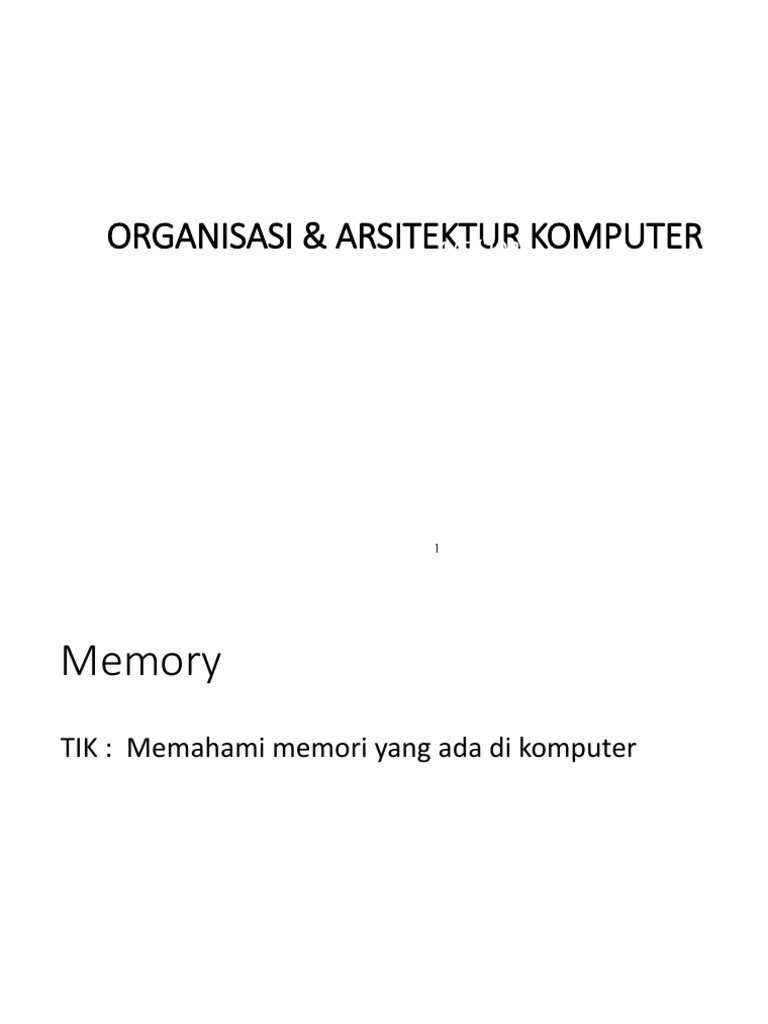 Pertemuan - 5 - Memory | PDF