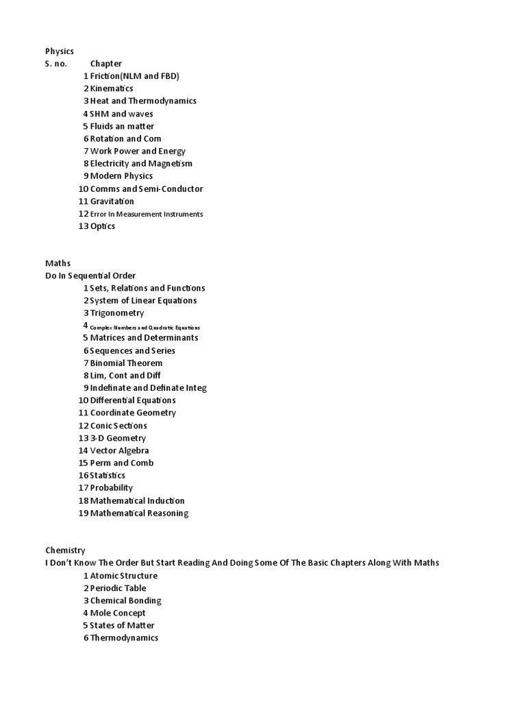 Comprehensive Study Guide: Physics, Maths, Chemistry | PDF
