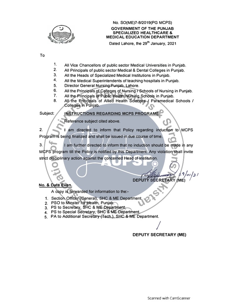MCPS Instructions 29.01.2021 | PDF