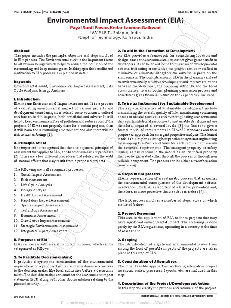 Environmental Impact Assessment | PDF | Environmental Impact Assessment ...