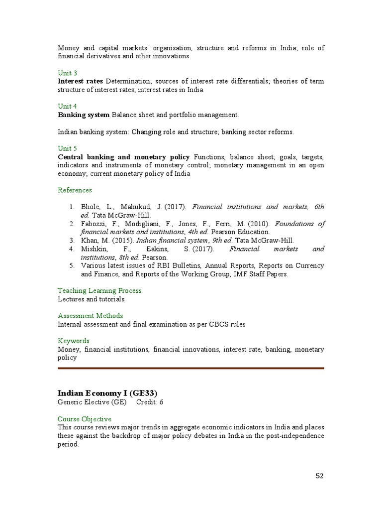 Understanding Key Concepts in Indian Financial Systems, Banking, Monetary Policy and the ...