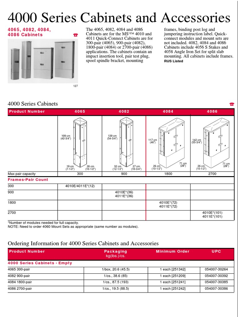 4000 Cabinets | PDF | Electrical Connector | Electrical Equipment