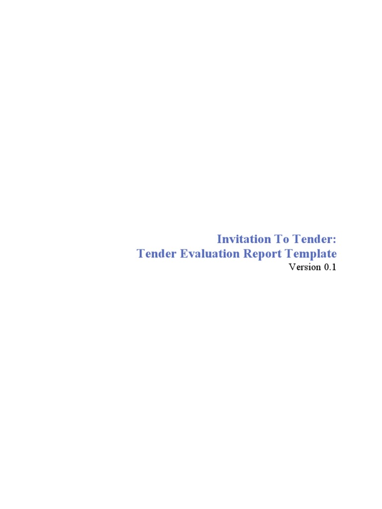 Tender Evaluation Guide | PDF | Evaluation | Business