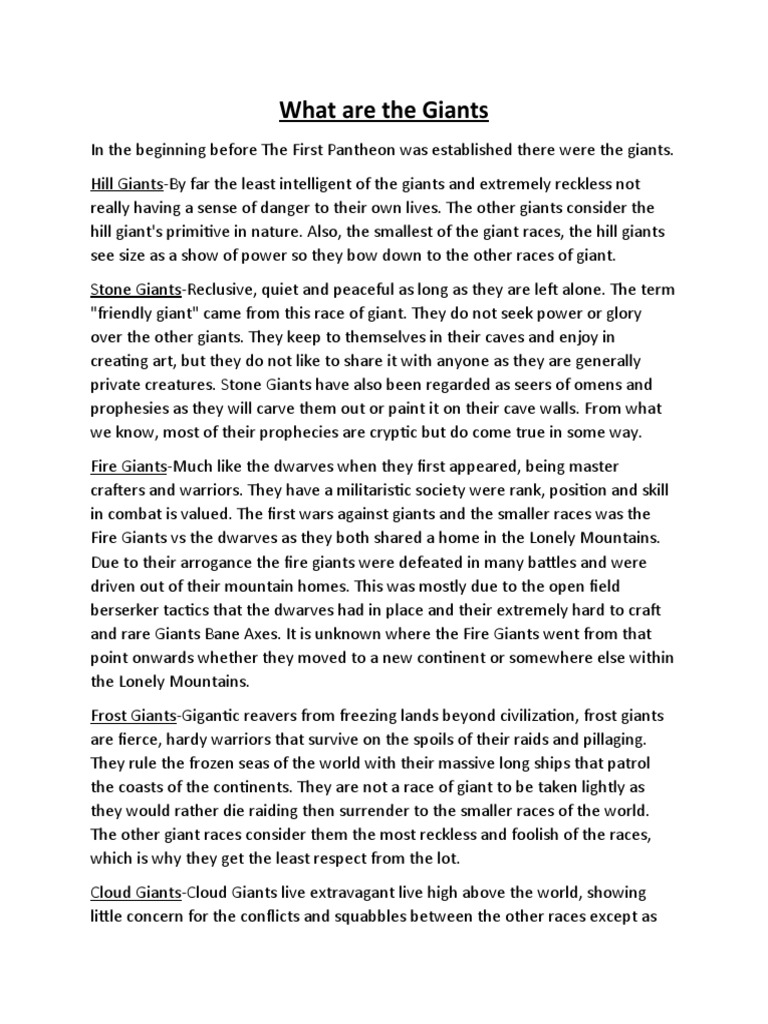 Giants History | PDF